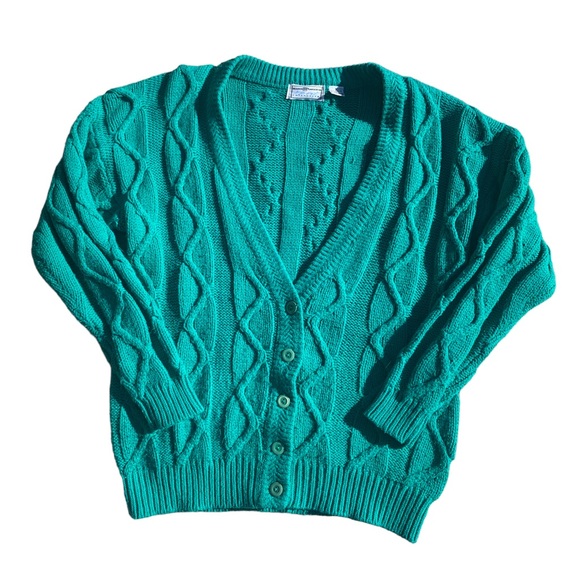Vintage | Sweaters | Vintage 9s Maggie Lawrence Collection Sea Green ...